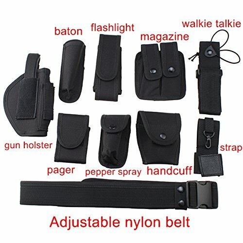 Complete Police Tactical Belt Set w/ 9 Removable Gun Holster ...