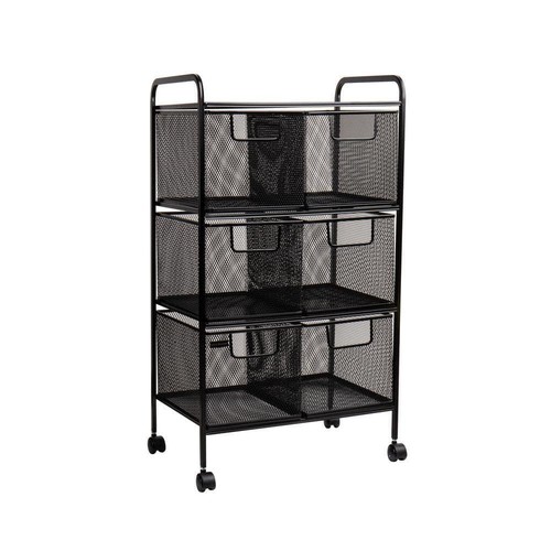 Mind Reader Utility Cart File Storage Multi-Purpose 6-Drawer Mesh Metal ...