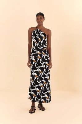 Farm Rio Brazil Toucan One Shoulder Dress Size S | eBay