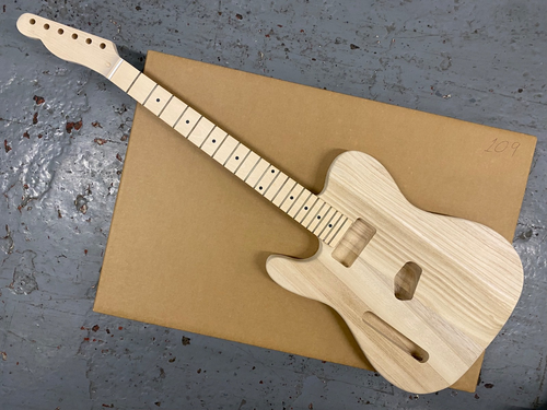 LEFT GUITAR KIT, PAULOWNIA WOOD BODY + NECK 22F MAPLE +MAPLE FB, 25.5 ...