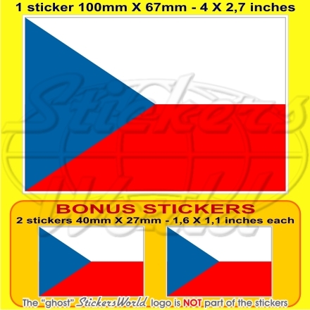 CZECH REPUBLIC Flag Czechoslovakia Czechia 100mm (4") Sticker Decal x1 ...