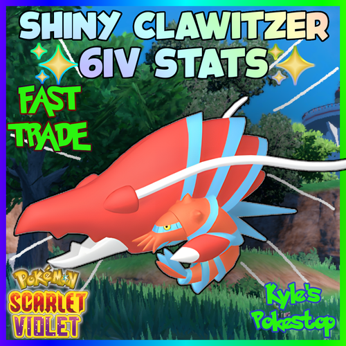 6IV SHINY CLAWITZER POKEMON SCARLET & VIOLET EV'D BATTLE READY OR NON ...