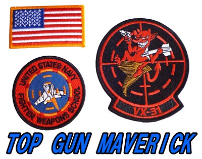 TOP GUN MAVERICK Movie VX-31 SQUADRON Embroidered Patch New 3pc Set | eBay