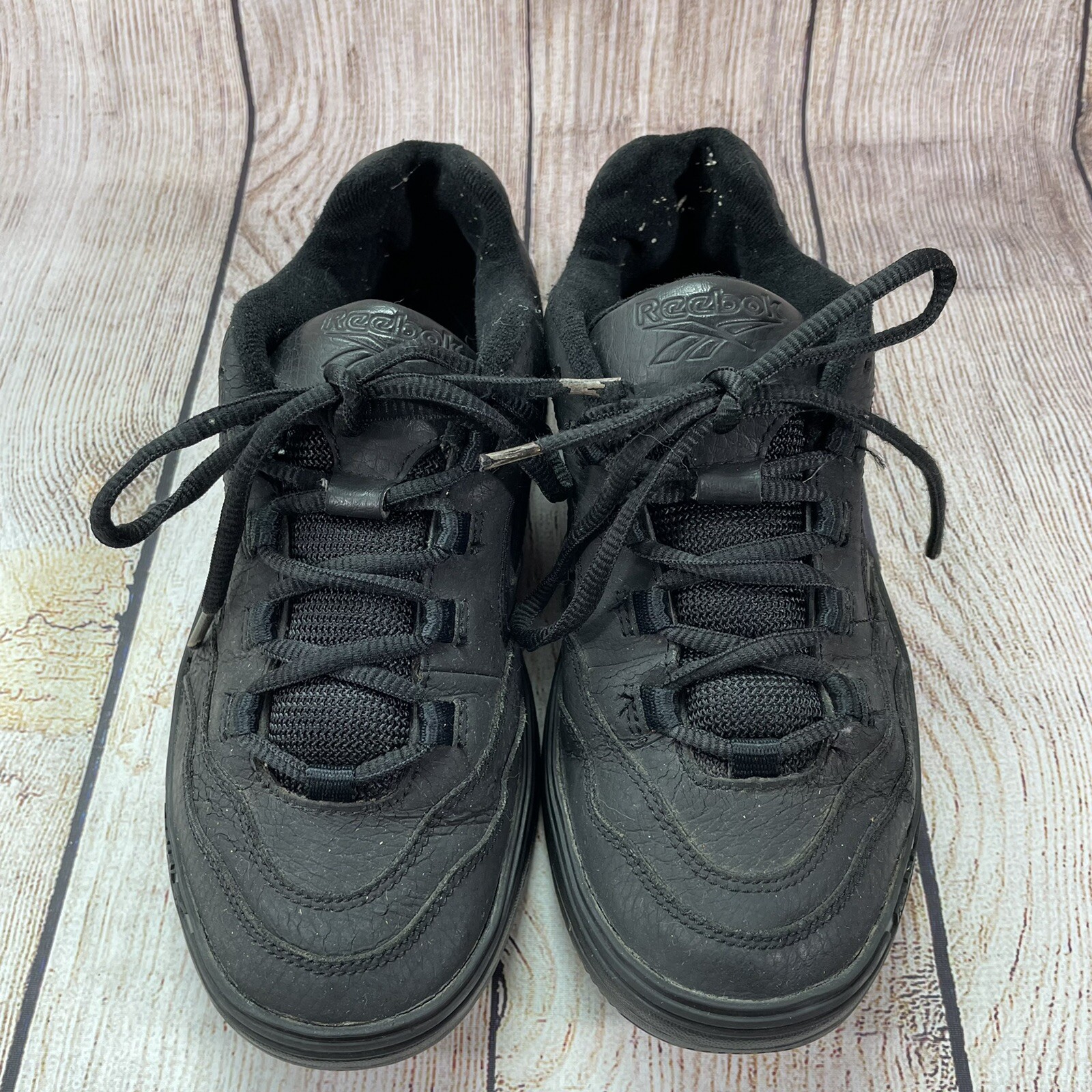 Reebok Classic Vintage All Black Walking Shoes Size … - Gem