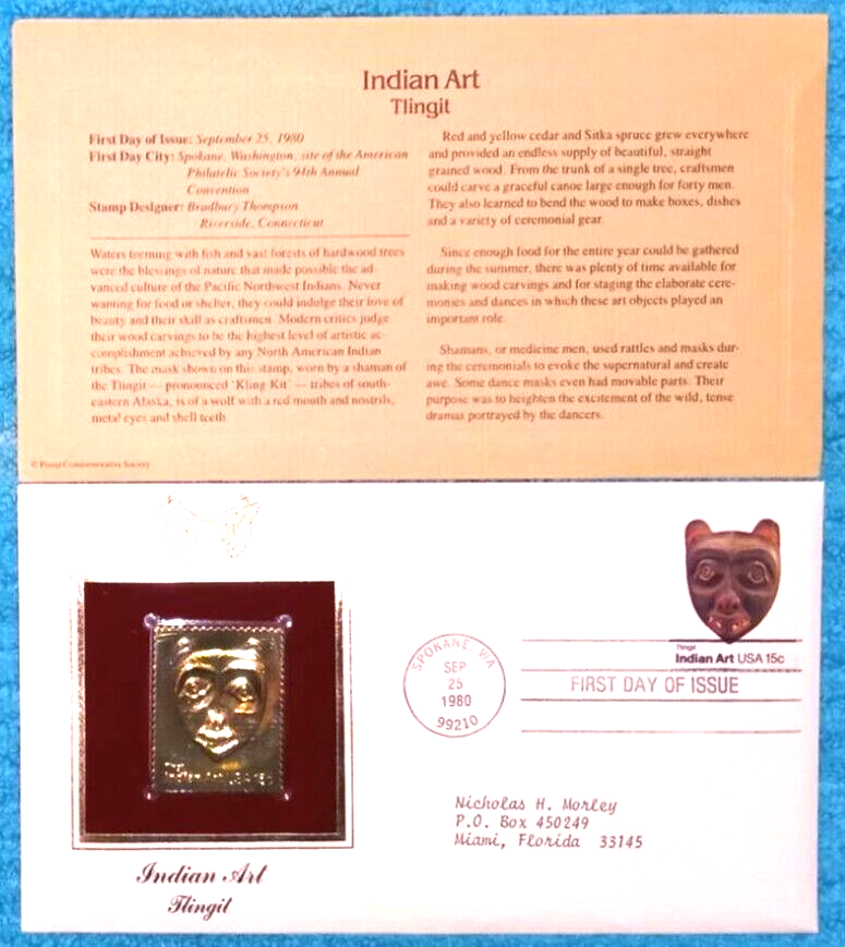 Indian Art - Tlingit - 22kt Golden Replica Stamps - Gold Replicas - SEE ...