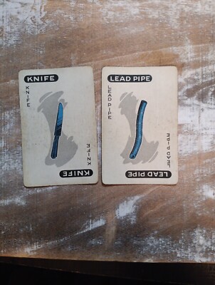 Parker Brothers Inc 1956 Clue Board Game Pieces Knife Lead Pipe Cards ...