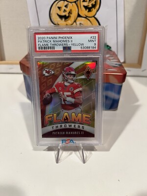 PATRICK MAHOMES - FLAME THROWERS YELLOW /75 - #22 - 2020 PANINI PHOENIX ...
