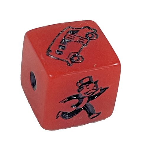 Monopoly Speed Die | Red with Black Pips and Figures Hasbro 2000s Game ...