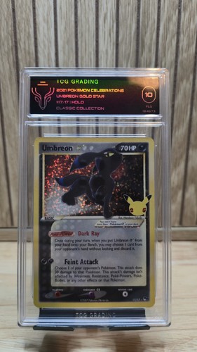 Umbreon Gold Star 17/17 Celebrations PSA‑Style TCG Grading 10 GEM MINT ...