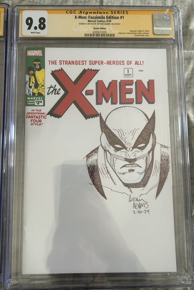 X-Men #1 BLANK CGC SS 9.8 signed ORIGINAL SKETCH ART ARTHUR ADAMS NM ...