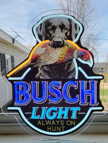 Busch Light "Always On Hunt" Black Lab & Pheasant LED Advertising Sign ...