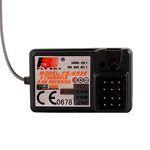 FS-GT3B 2.4Ghz 3 Channel RC Transmitter + FS-GR3E Receiver for Radio ...