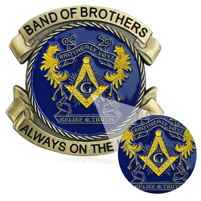 Masonic Coin - Band of Brothers -FreeMason Brotherhood Collectible ...