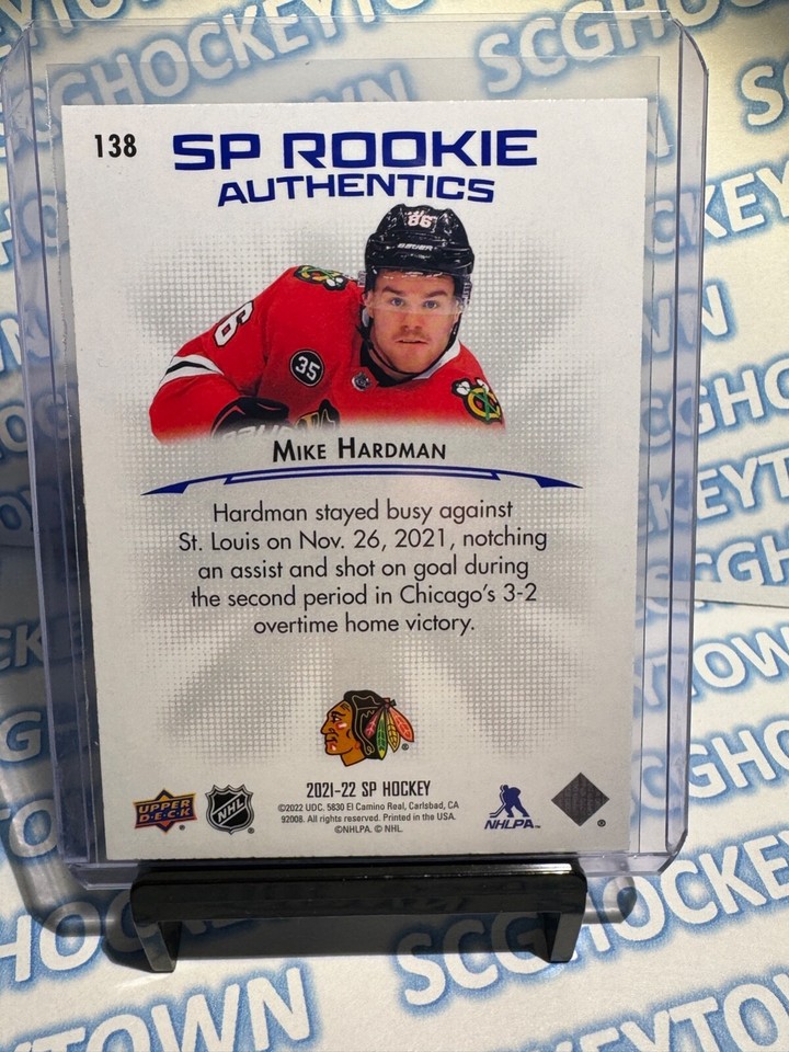 2021-22 Upper Deck SP Rookie Authentics Blue #138 Mike Hardman ...