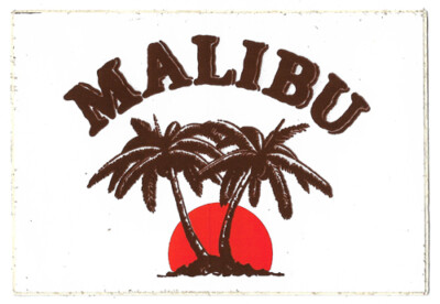 x2 Malibu Rum Vintage Sticker 95x65mm | eBay