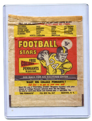 1961 Nu-Cards Football PACK WRAPPER - Authentic - Real - Vintage ...