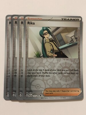 Pokemon Card Paradox Rift 4x Playset Reverse Holographic Rika 172/182 ...