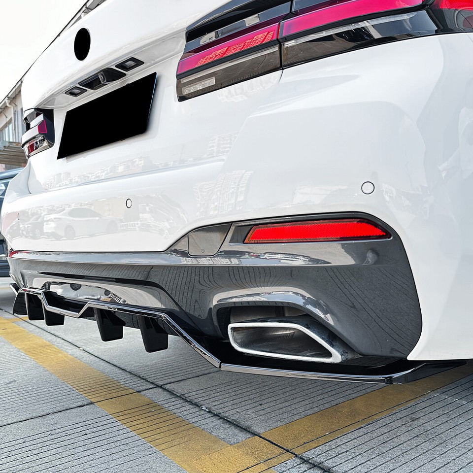 M5 Style Glossy Black Rear Diffuser Add-On For 21-23 BMW G30 530i 540i ...