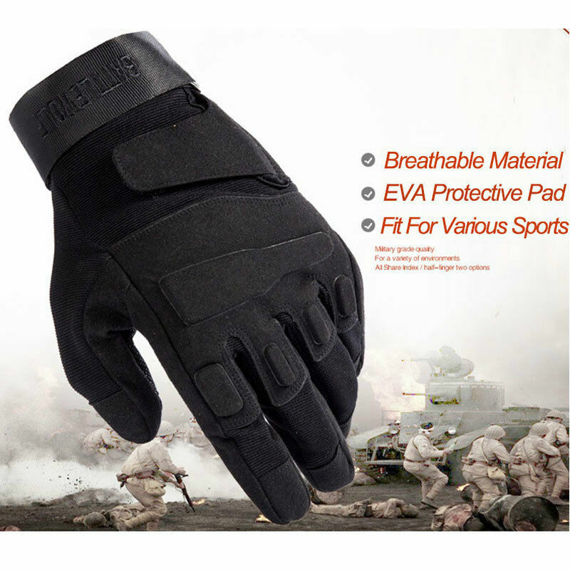 Tactical Military Full Finger Gloves SWAT CS Assault Police Security ...