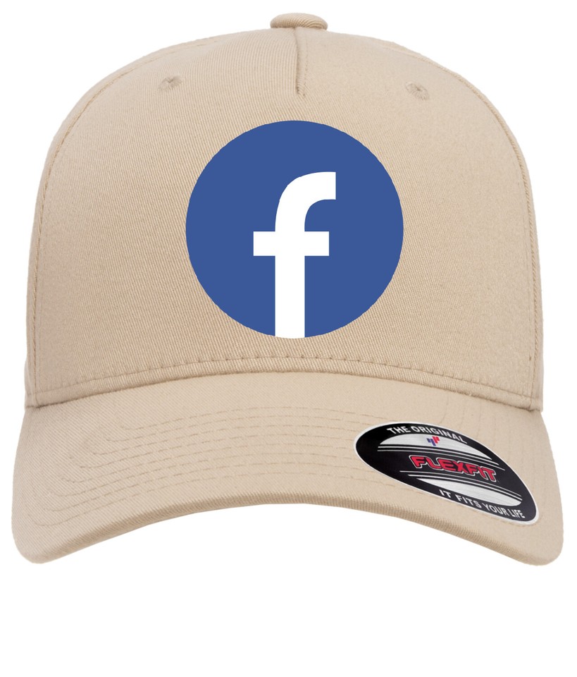 Facebook Icon Logo Symbol Hat Flexfit Baseball Cap Social Media Emblem ...