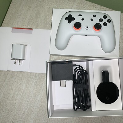Google Stadia Premiere Edition H2B Bluetooth Controller White With 4K ...