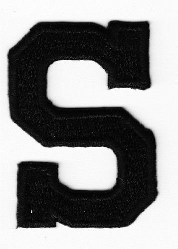 BLACK BLOCK LETTER "S" (1 7/8") - Iron On Embroidered Applique Patch | eBay
