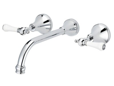 Kado Era Wall Basin Tap Set 250mm Lever Porcelain Handle WELS RATING 5 ...