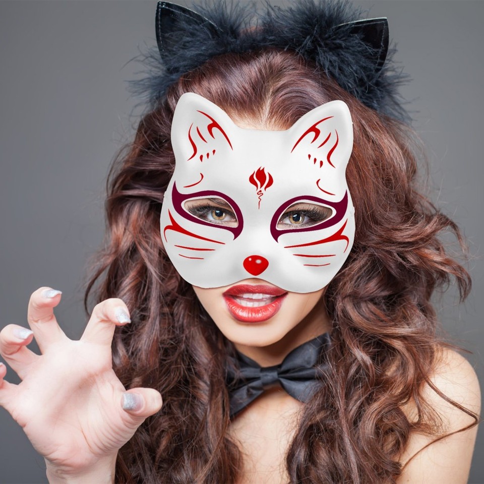 10 Pcs Cat Masks Blank Masks Masquerade Masks Prom Mask Animal Masks ...