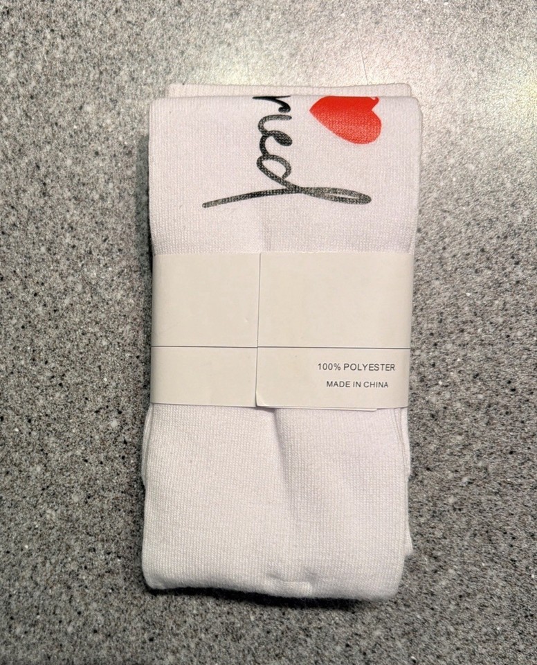 "Just Married" Knee High Tube Socks "Miss To Mrs." White With Black ...