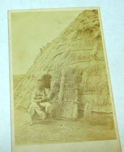 Indian Territory W.S. Soule Native American Waco Tribe Straw House CDV ...