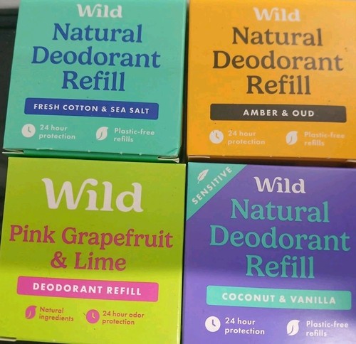 Wild Natural Deodorant Refills X4 Scents Available New and Boxed. | eBay UK