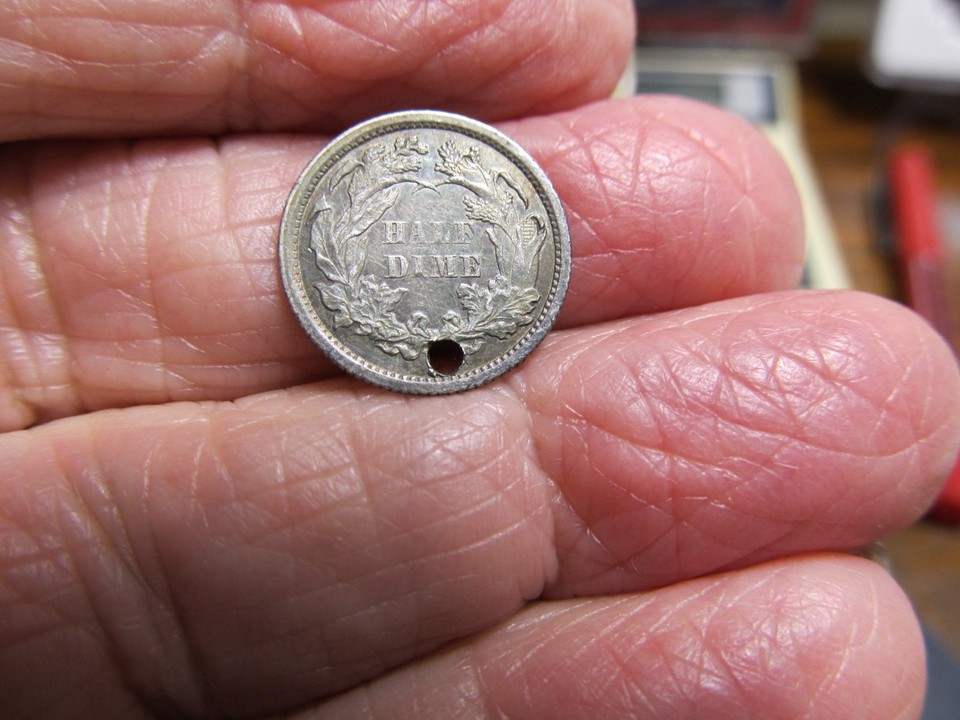 1871 Seated Liberty Silver Half Dime XF/AU Details "Awesome Toning ...