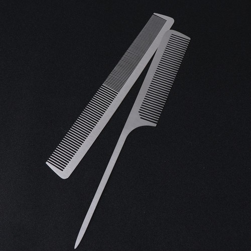 2 Pcs Hair Combs Stainless Steel Metal Combs for Hair Salon and Home ...