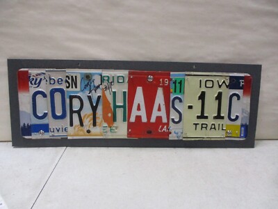 Cory Haas License Plate Sign Signed By Haas | eBay