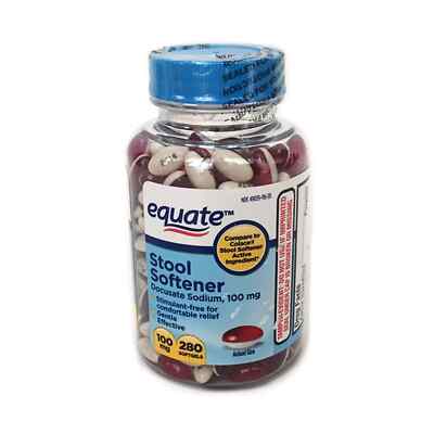 Equate - Stool Softener 100 mg, 280 Softgels (Compare to Colace) | eBay