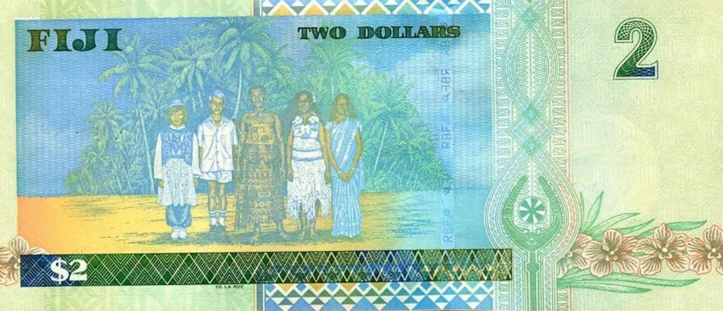 2002 Fiji 2 dollars Circulated Banknote. 2 Fijian Dollars Currency FJD ...