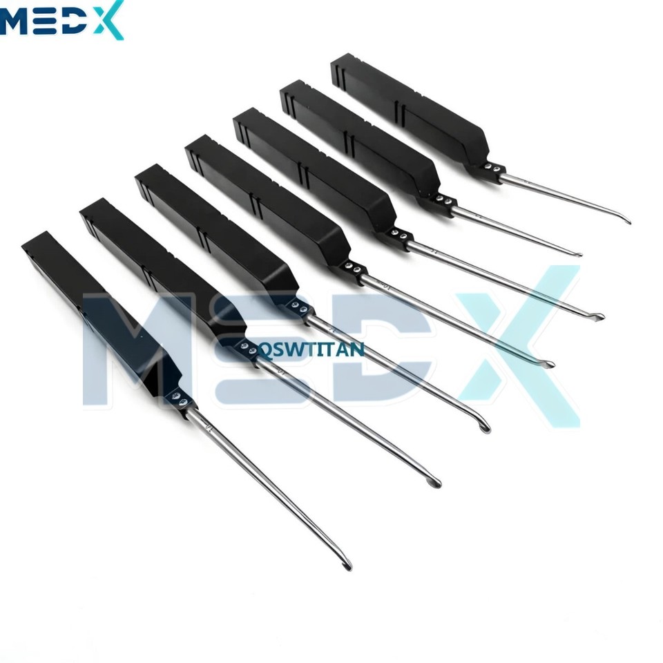 Bone Curette Black 3 Type Tip Aluminum Handle Veterinary Orthopedic ...