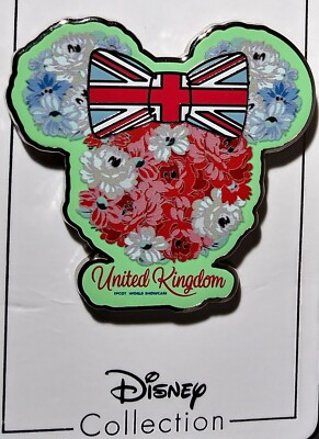 Flower Mickey Icon England UK Pavilion Epcot World Showcase Disney Pin ...