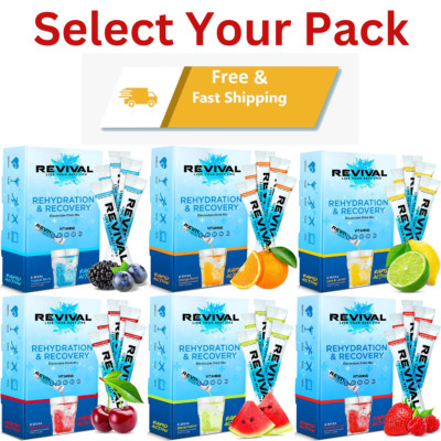 Revival Rapid Rehydration Electrolytes Powder High Strength Vitamin C ...