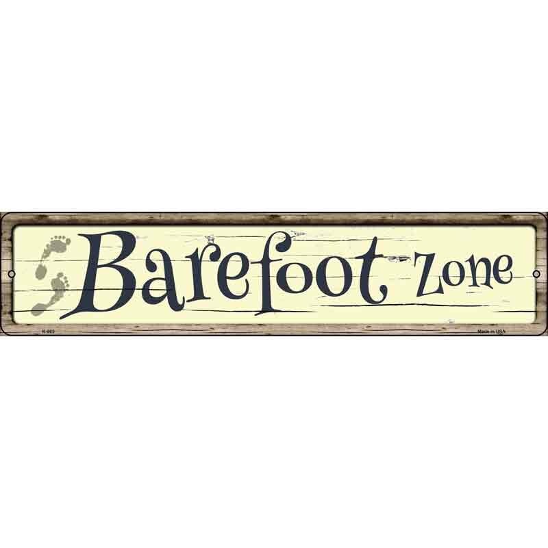 Barefoot Zone 4"x18" metal street sign plaque Home Door Garage Wall ...
