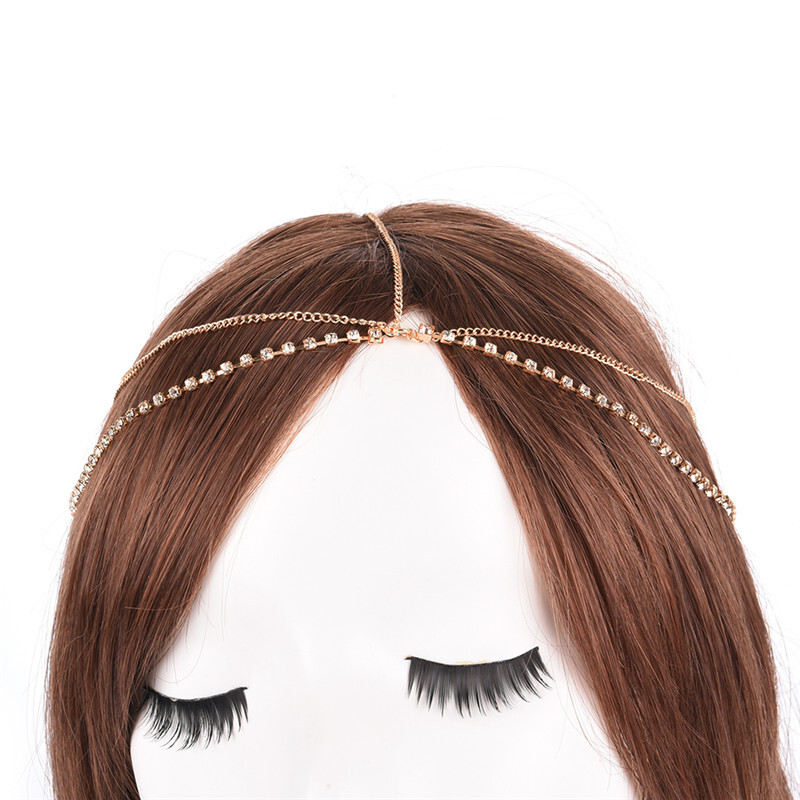 Metal Multilayer Boho Head Chain Headband Wedding Hairstyle Hair ...