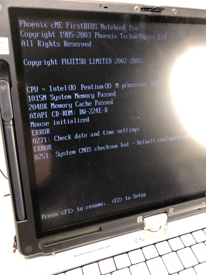 LOT Of 2 Fujitsu Lifebook T Series T4010 Tablet 1GB Ram No Hard drive ...