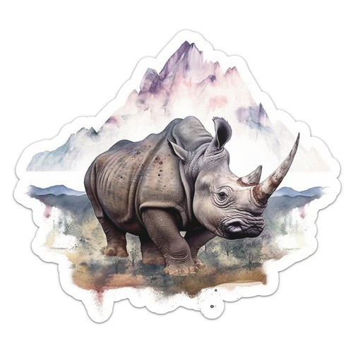 Watercolor Rhino Animal Sticker Vinyl Car Bumper Decal | eBay
