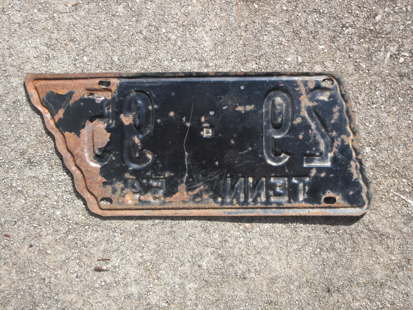 1954 Tennessee State Shaped License Plate TN Tenn Shape Anderson County ...