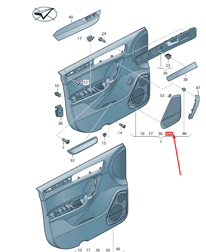 NEW VW TOUAREG 7P MK2 FRONT LEFT DOOR LOUDSPEAKER COVER 7P686714995T NO ...