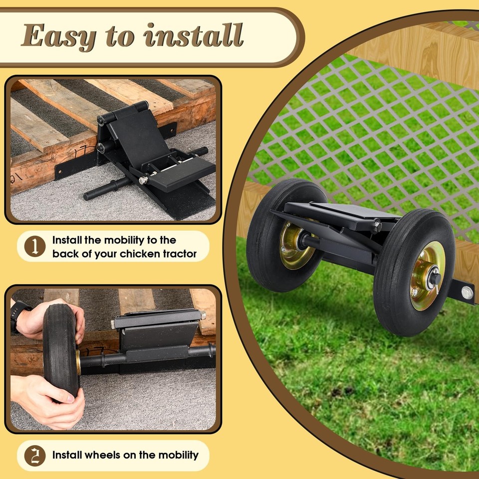 Chicken Coop Mover with Wheel System and Lift Design, Chicken Tractor ...