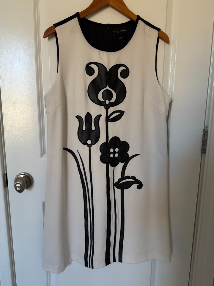 Victoria Beckham For Target NWT Black White Mod Tulip Shift Dress Size ...