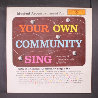 ALMANAC COMMUNITY SING BAND: your own community sing WB 12" LP 33 RPM ...