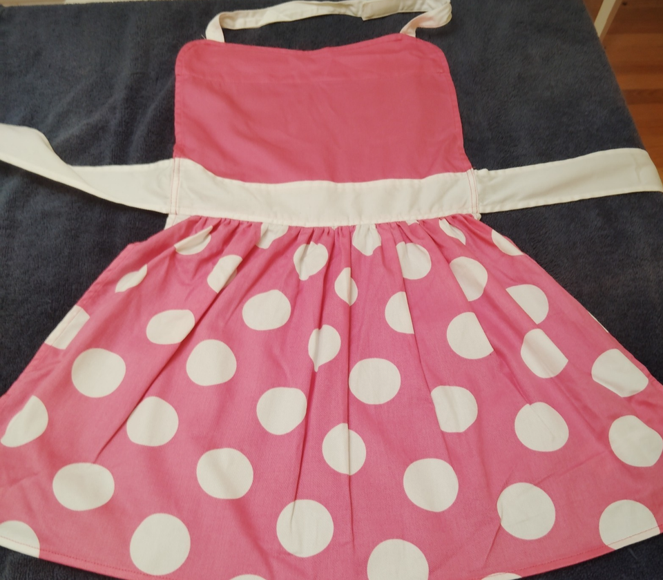 Disney Store Mini Mouse Apron Pink and White polka dots with adjustable ...