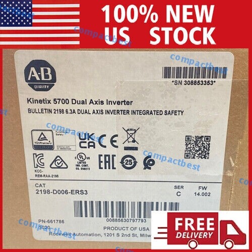 New Factory Sealed 2198-D006-ERS3 Kinetix 5700 Dual Axis Inverter ...